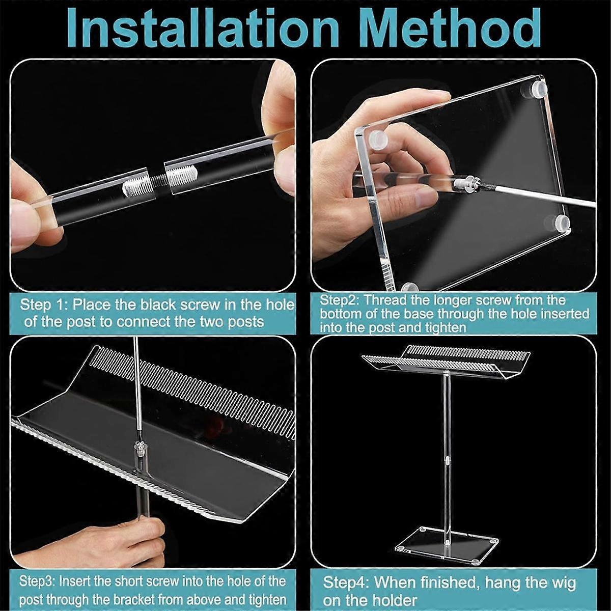 Acrylic Hair Extension Stand,Wigs Styling Tool Hair Hanger, Display ...