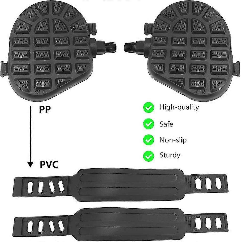 Bike Pedals With Straps Exercise Bicycle Pedals And Straps Fixie Set ...