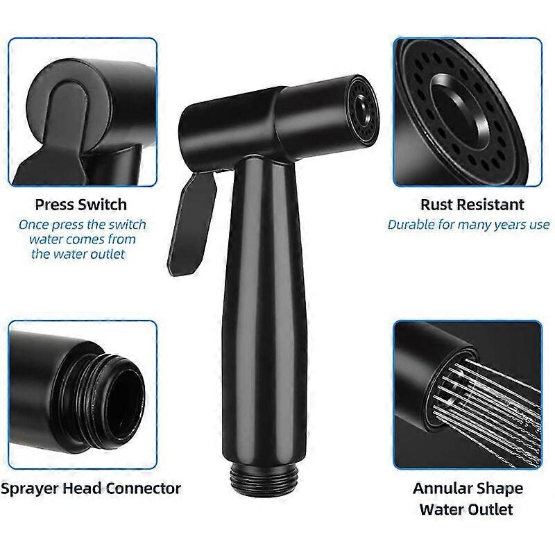 Toilet spray kit Stainless steel Black Toilet spray tap for daily ...