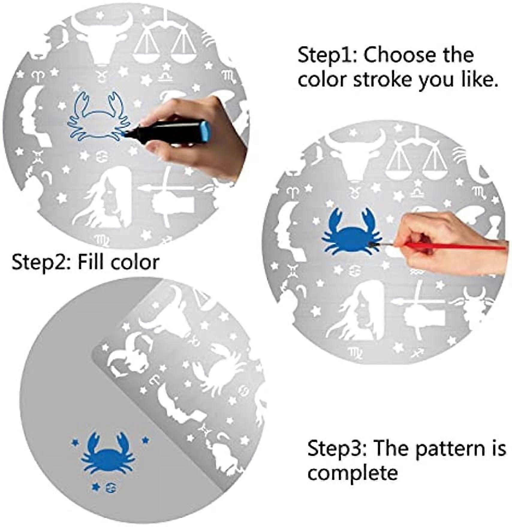 6.3 Inch Metal Constellations Stencils Zodiac Glyphs Symbols Stainless ...