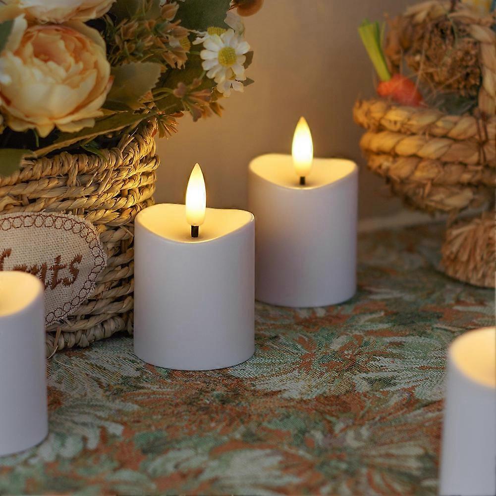 LED Candles, Flickering Flameless Candles,Rechargeable Candle, Real Wax ...