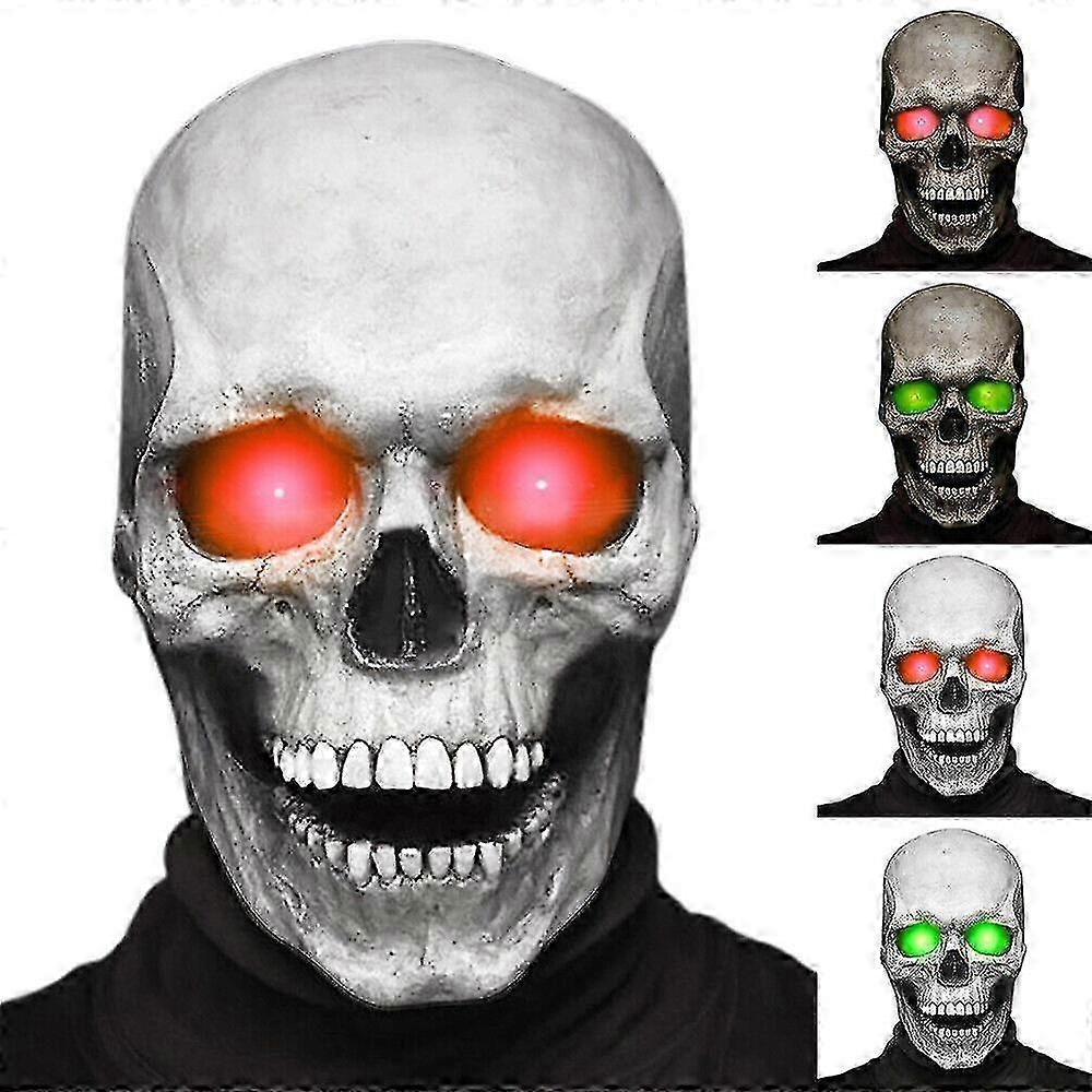 Halloween Skull Mask Horror Glow Eye Full Head Skull Masks Helmet ...