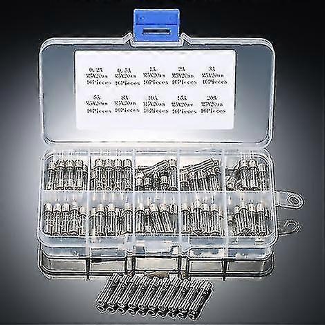 100pcs 5x20mm Verre Rapide Coup Tube Amp Kit Fusibles Assortis 0.2a 1a 2a 3a 0.5a 5a 8a 10a 15a ...
