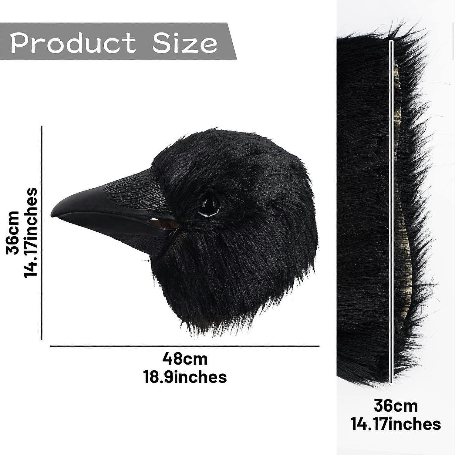 Black Crow Mask Raven Mask Animal Latex Full Head Realistic Masks for ...