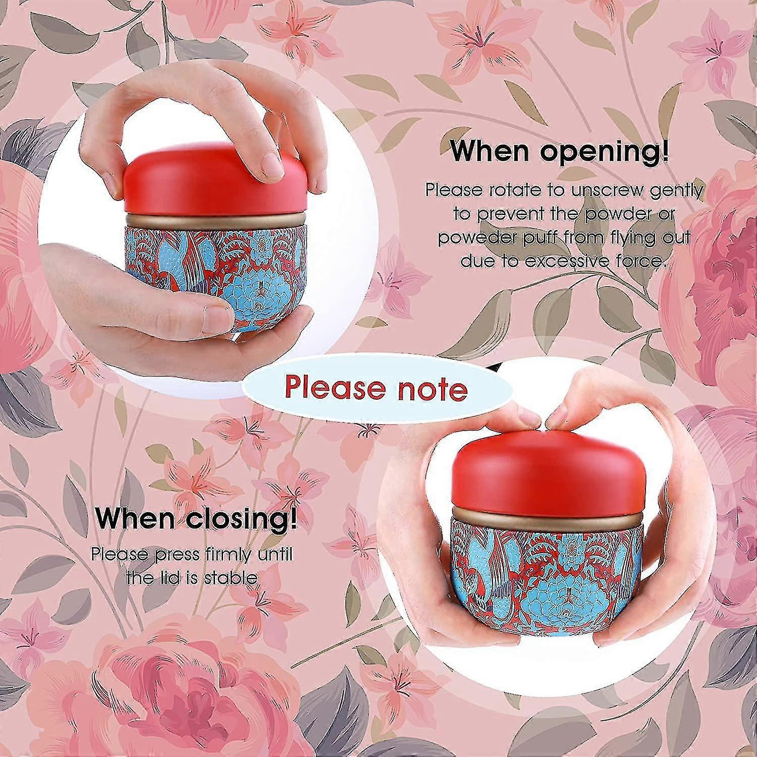 Powder Case With Powder Puff For Body Powder Empty Container Dusting ...