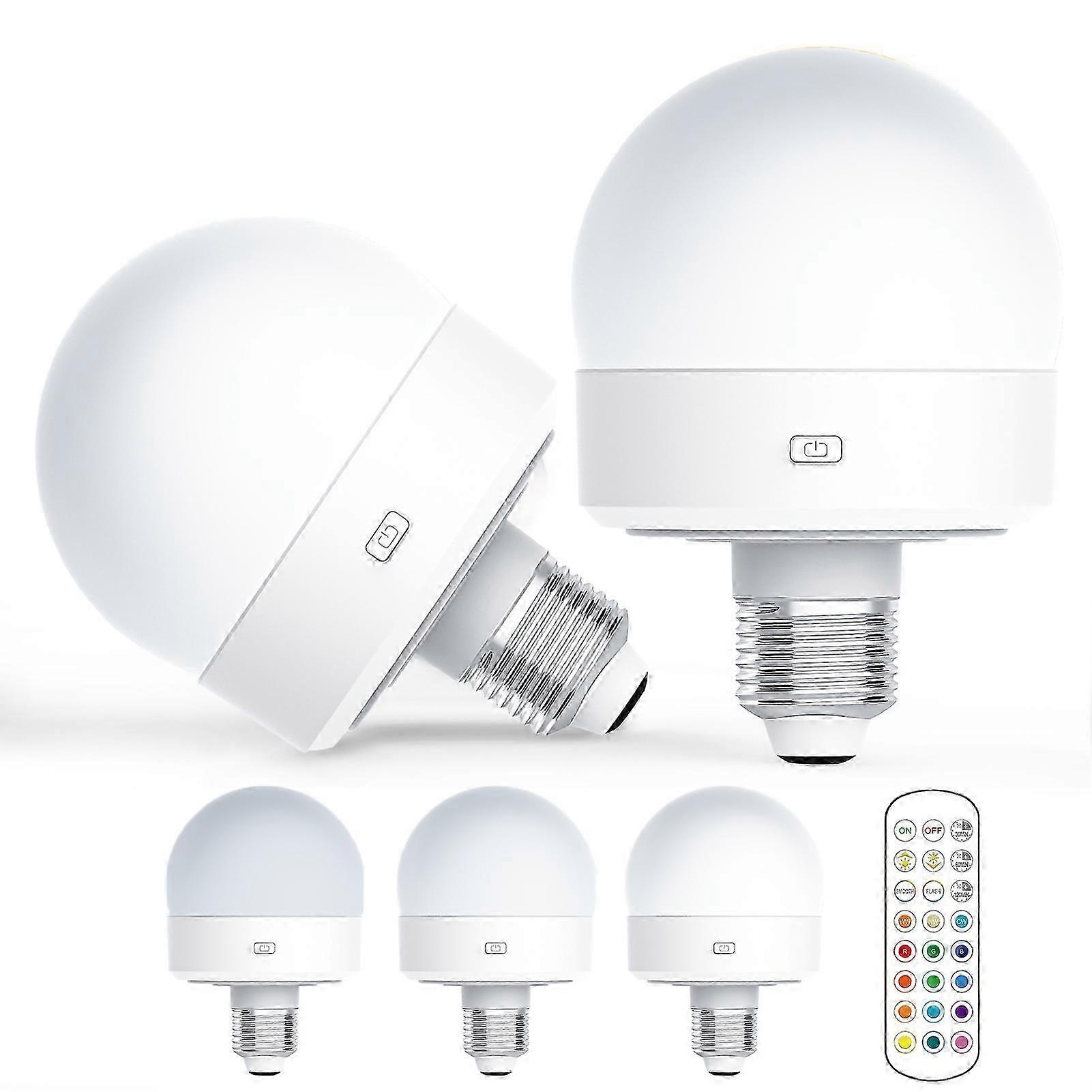 USB Rechargeable Light Bulb with Remote Control Timer Dimmable Easy to ...