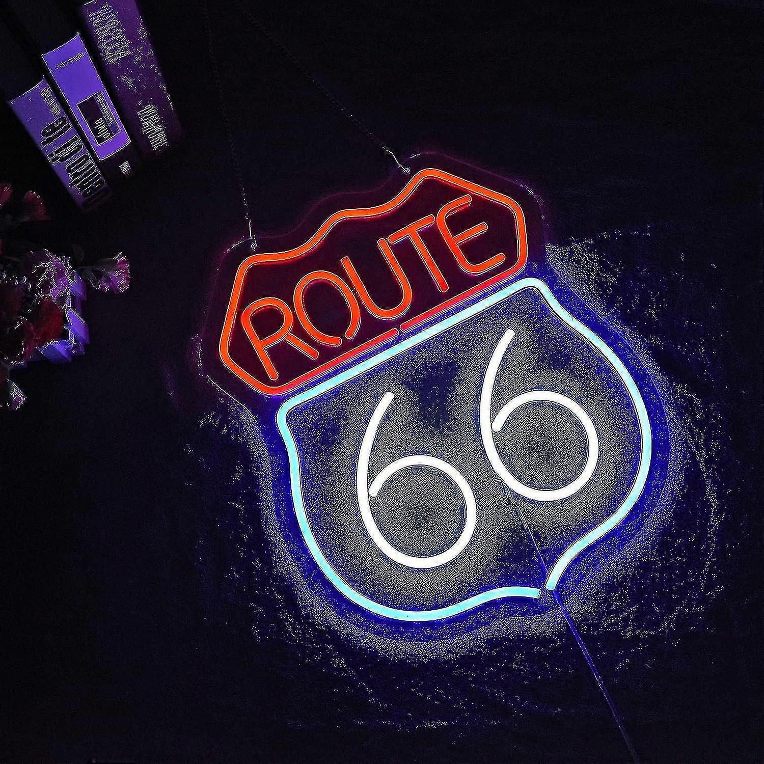 Historic Route 66 Neon Sign Beer Bar Home Art Man Cave Neon Light ...