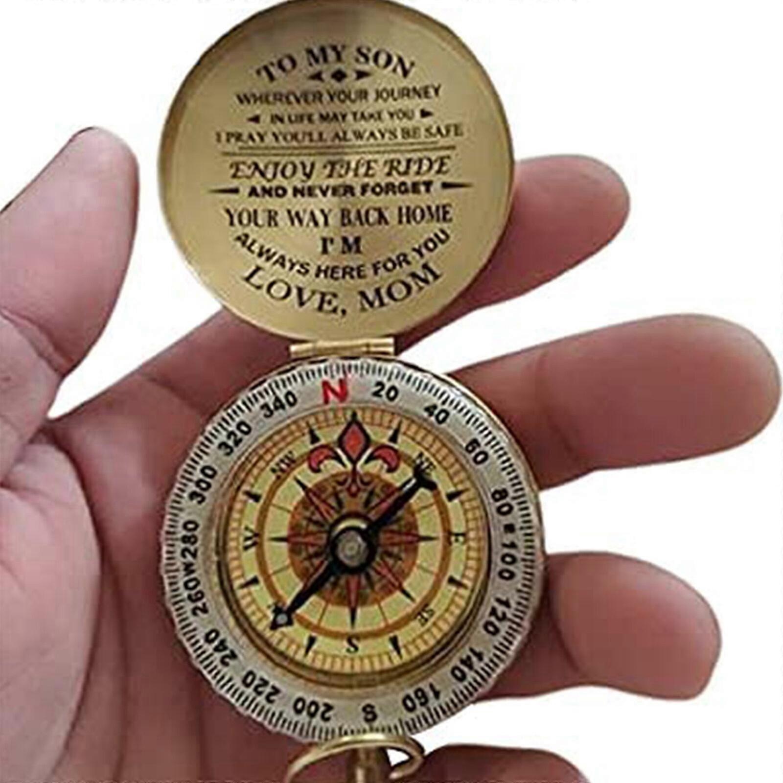 Multifunctional Dad To Son Enjoy The Ride Compass Engraved Copper ...