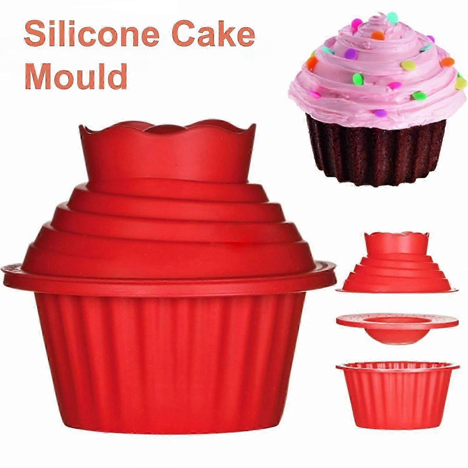 3 Pack Giant Big Silicone Cupcake Cake Mould Top Cupcake Bake Set Baking Mold Cake Bake Tool ...