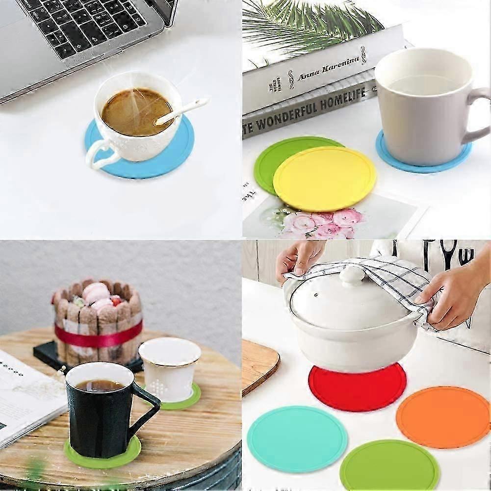Round silicone coasters 8 pack | Fruugo UK