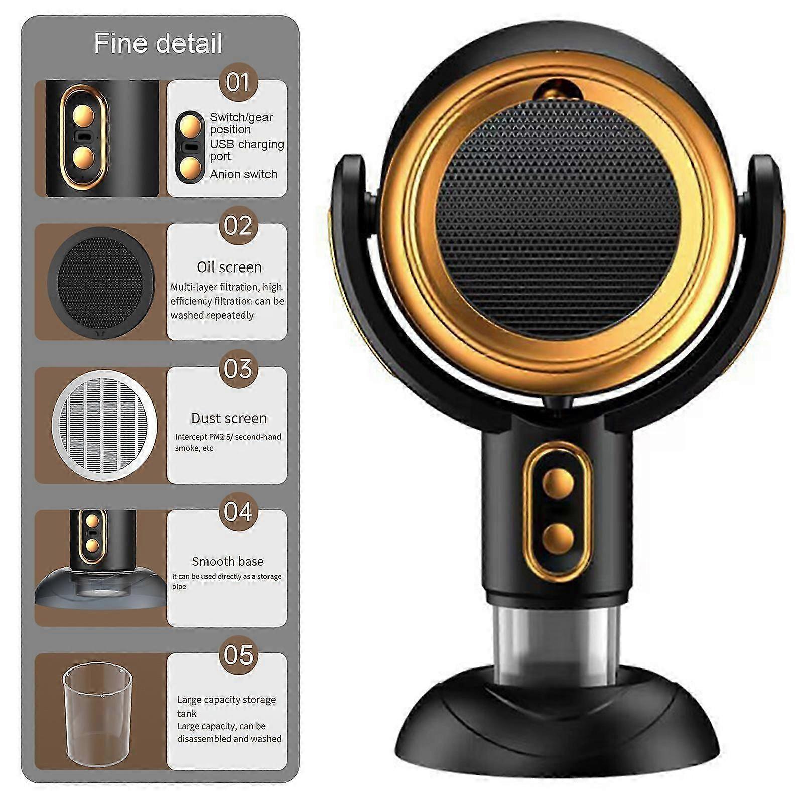 Rechargeable Smoke Away Purifier Fan, Adjustable Portable Extractor Fan ...