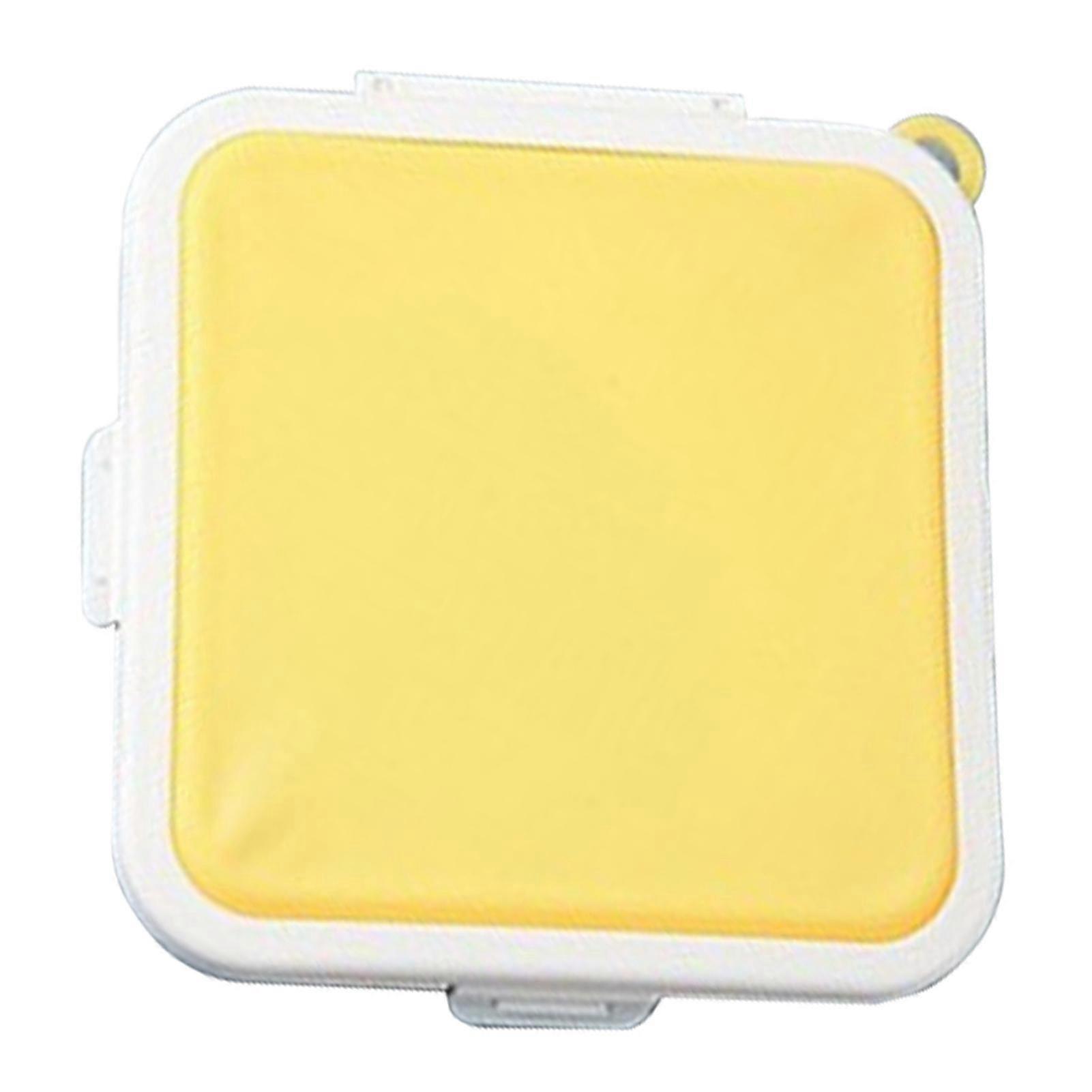 Lunch box, Square - shaped, with a Bright Yellow Surface and White ...