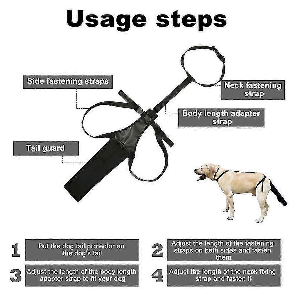 Dog Tail Protector, Dog Tail Guard Dog Tail Cover for Wounds Black Dog ...