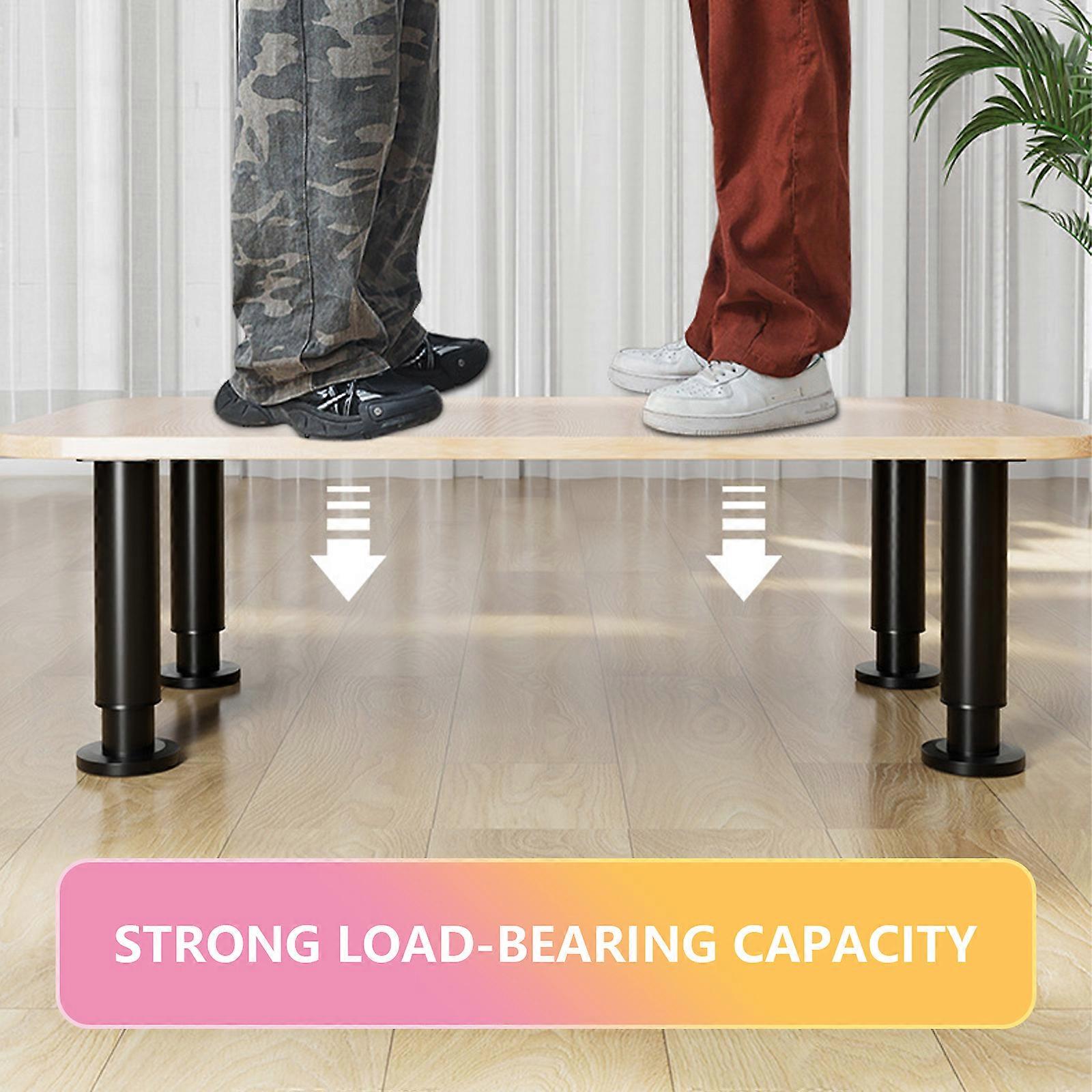 Set of 2 Height Adjustable Furniture Support Legs with Shock Absorbing ...