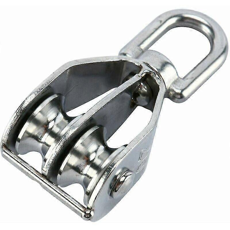 Set Of 2 304 Stainless Steel Double Pulleys - With Swivel Hook (m20 ...