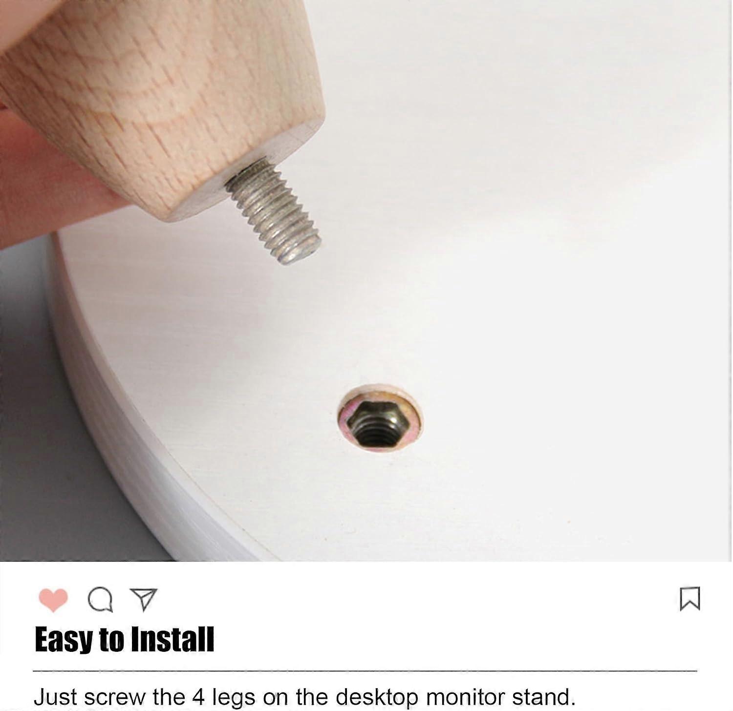 Triangle Monitor Stand Riser with Solid Wood Leg, Ergonomic Corner ...