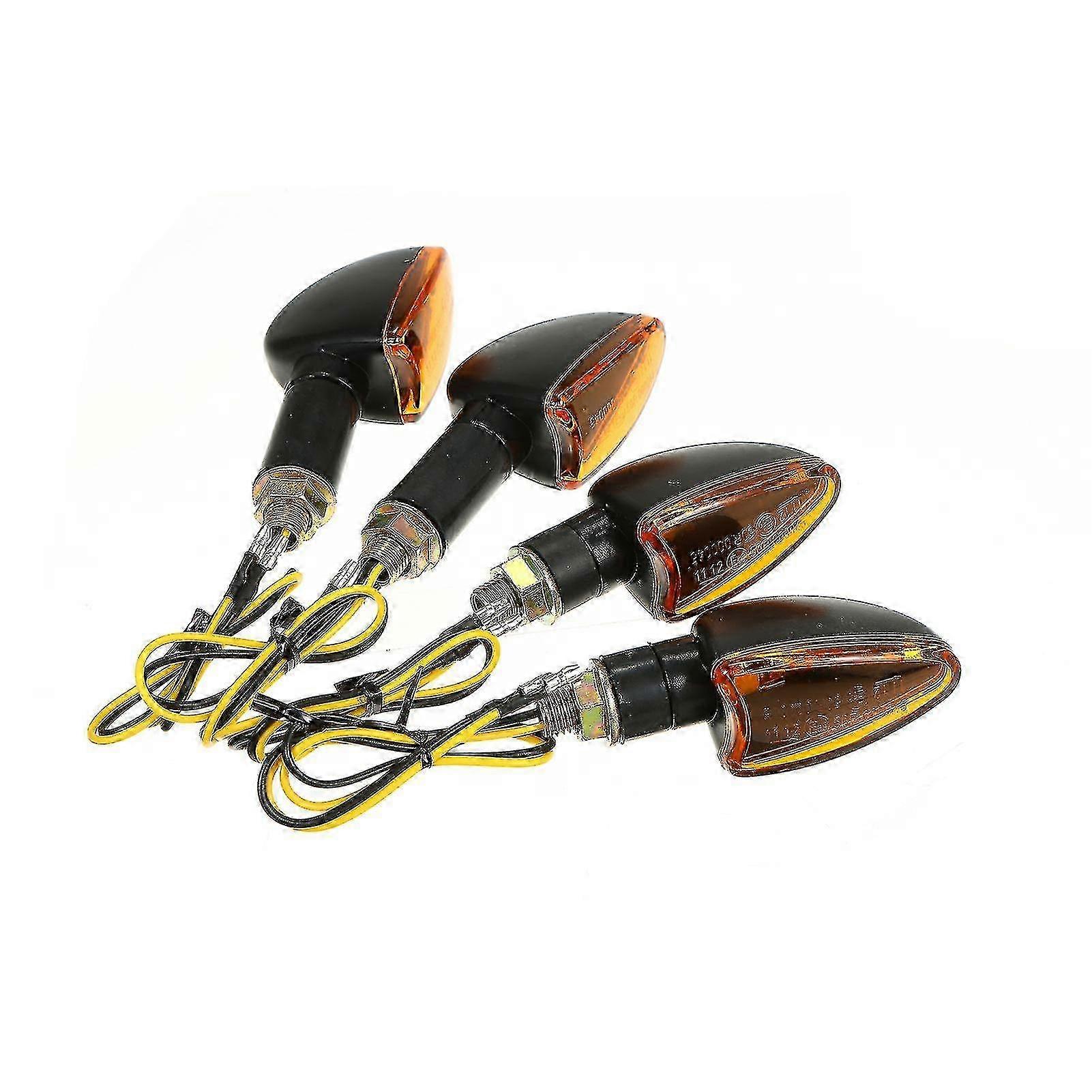 4pcs 12v Motorcycle Bike Bulb Amber Front & Back Turn Signal Indicator ...