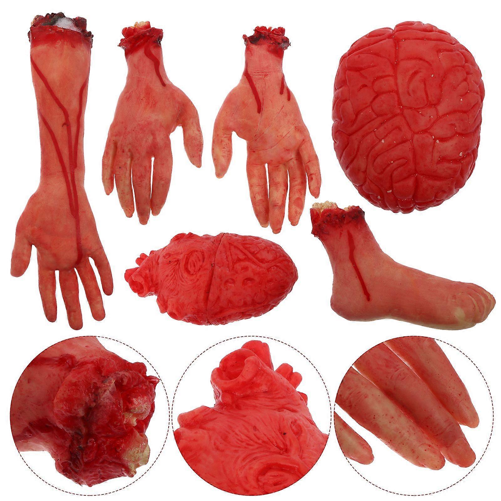 6PCS Haunted House Bloody Body Part Party Decoration Supply Bloody Prop ...