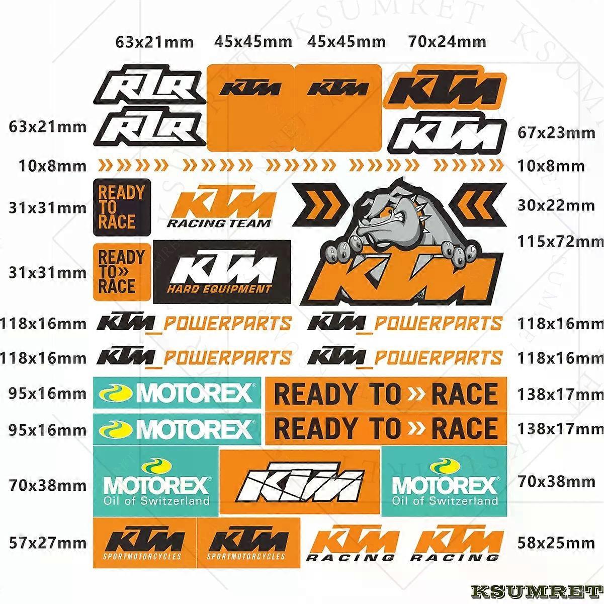 For KTM Reflective Stickers Motorcycle Helmet Waterproof Decals | Fruugo AU