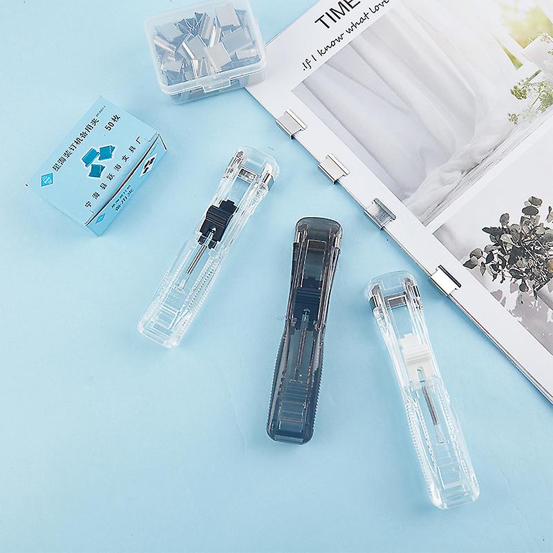 Hand Paper Clipper With Refills Metal Stapler Paper Clips For Document ...