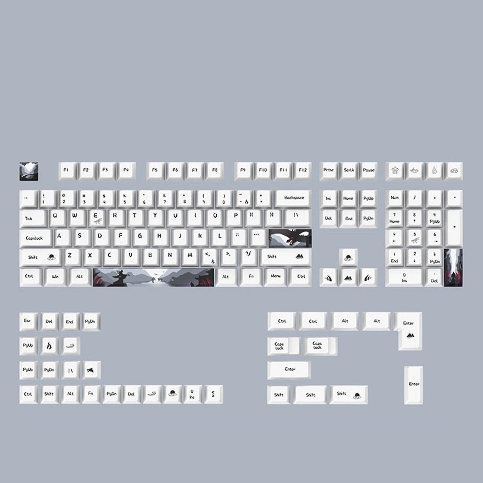 Cherry 108 Keys Keycaps For Gaming Mechanical Keyboard Thick PBT Dye ...