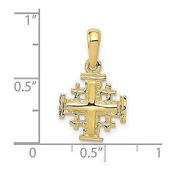 13mm 10k Gold Jerusalem Religious Faith Cross Charm - 1.3 Grams - Charm ...