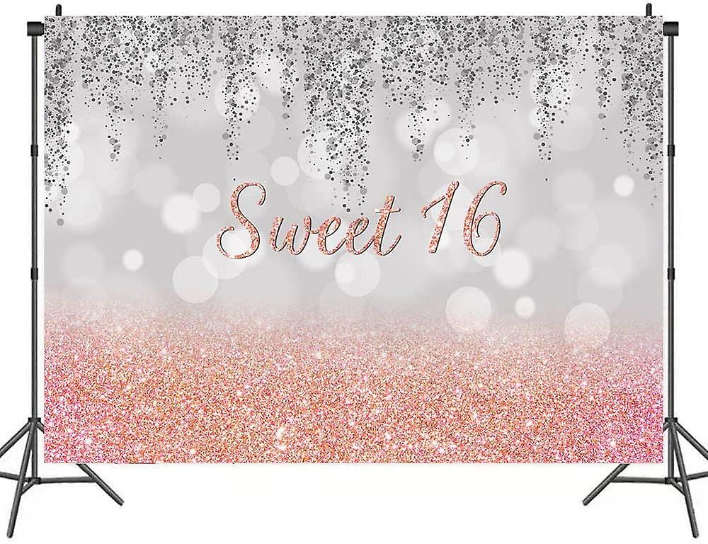 Happy Sweet 16th Birthday Banner Pozadí dekorace pro dívky Rose Gold ...