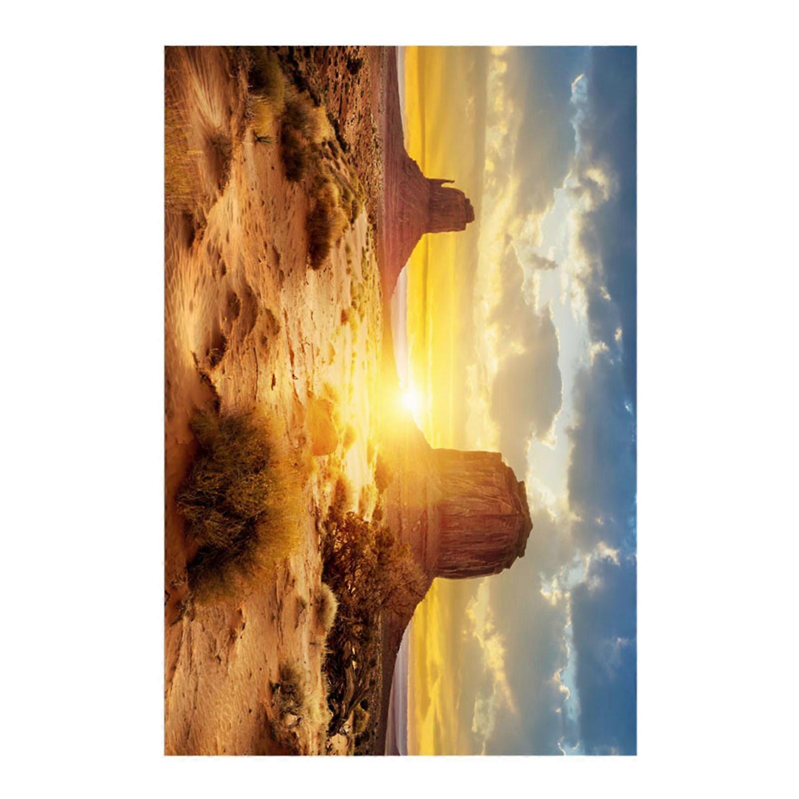 Sun and Desert Style Aquarium Fish Tank Background Poster PVC Adhesive ...