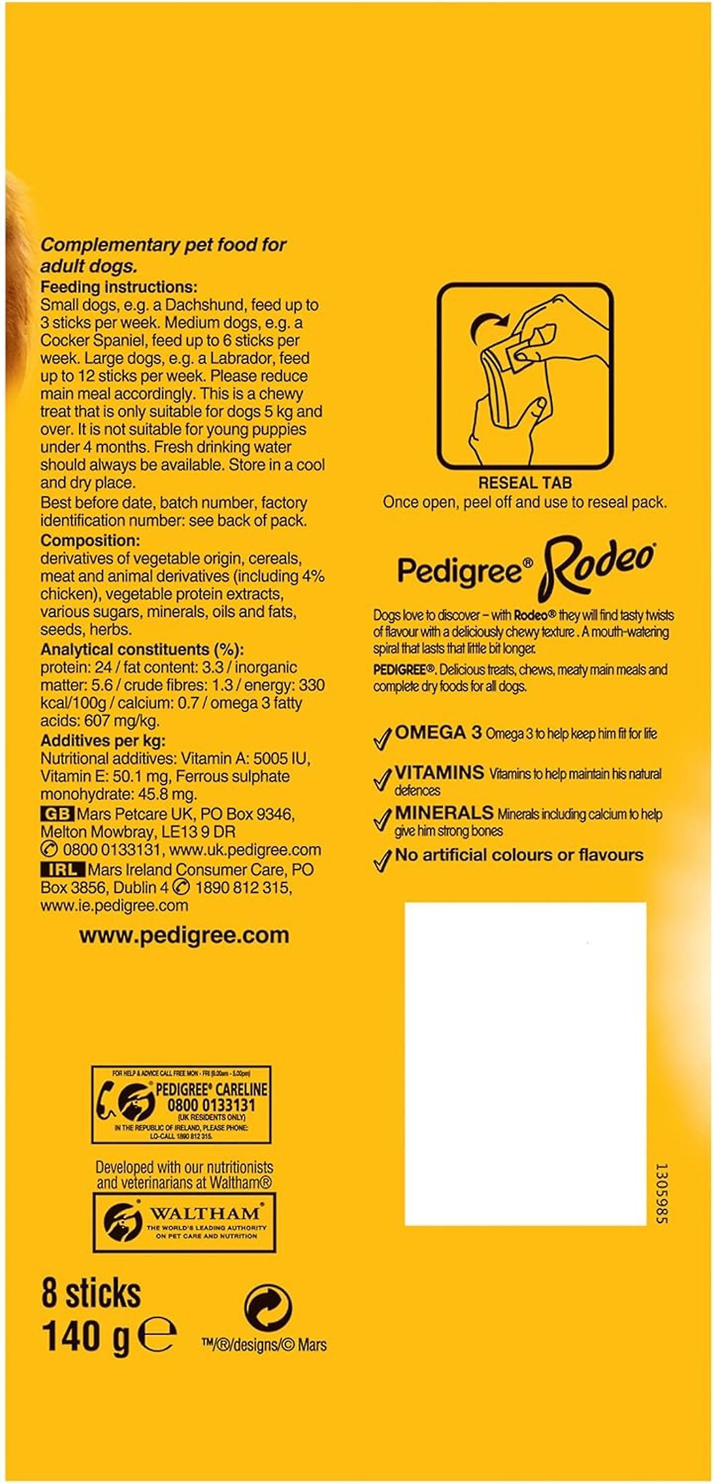Pedigree Rodeo With Chicken Dog Treat 7pk x case of 12 | Fruugo UK
