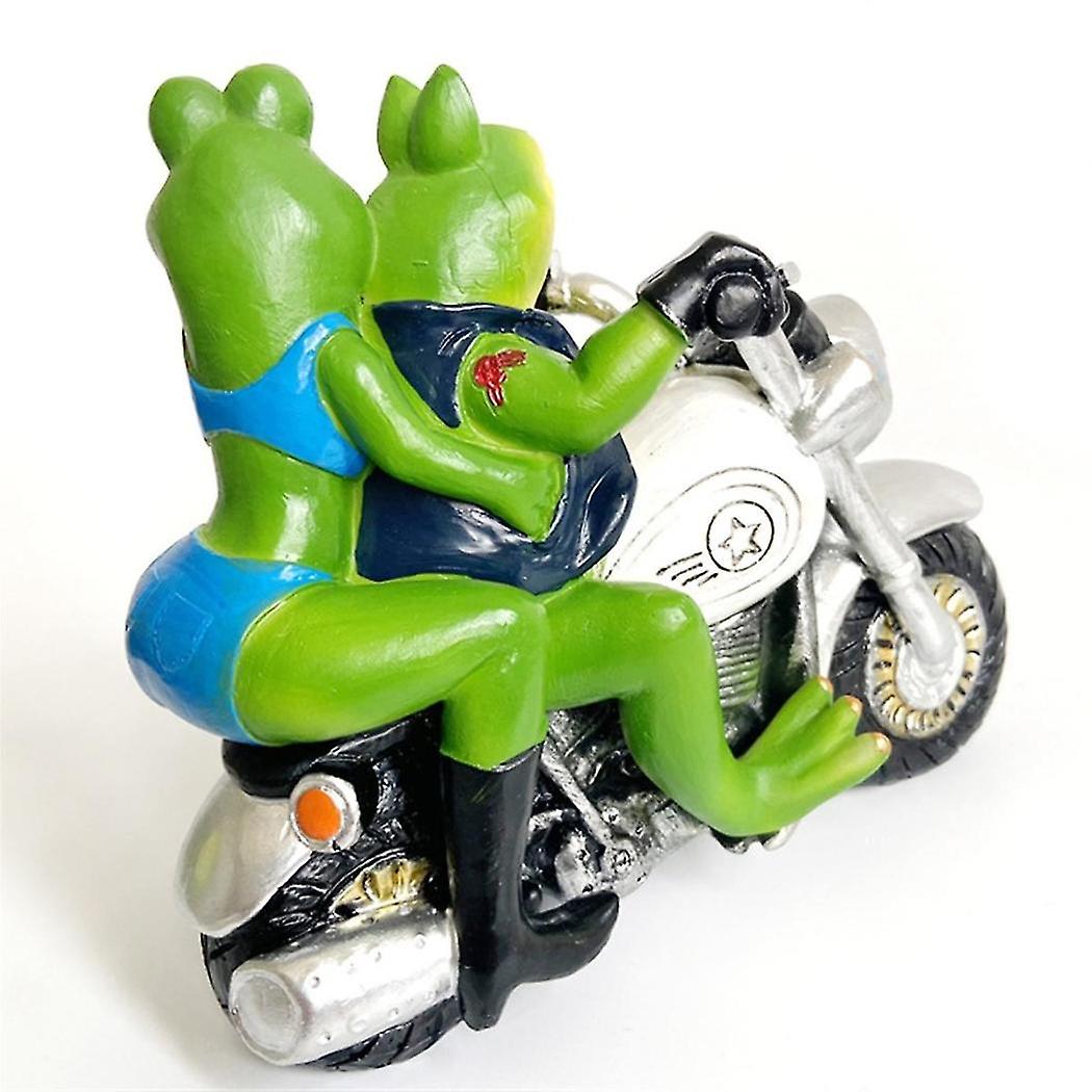 Frog Motorcycle Resin Frog Couple Riding On Motorcycle Figurines Frog ...