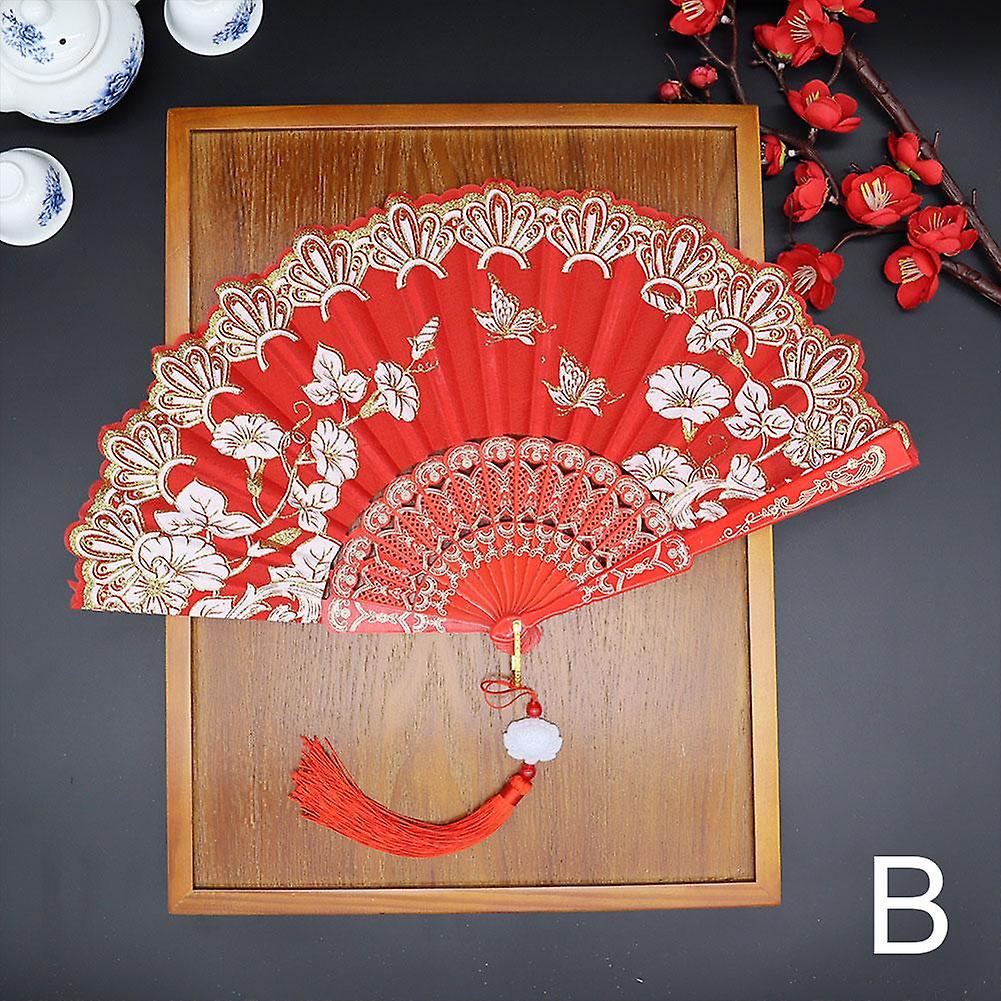 Chinese Luxury Gliding Folding Fan Wedding Bridal Fan Dance Performance ...