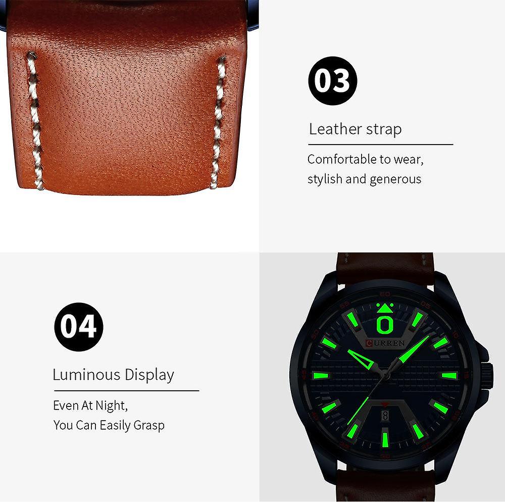 Men's business belt watch quartz waterproof watch mzmw-8379 | Fruugo UK