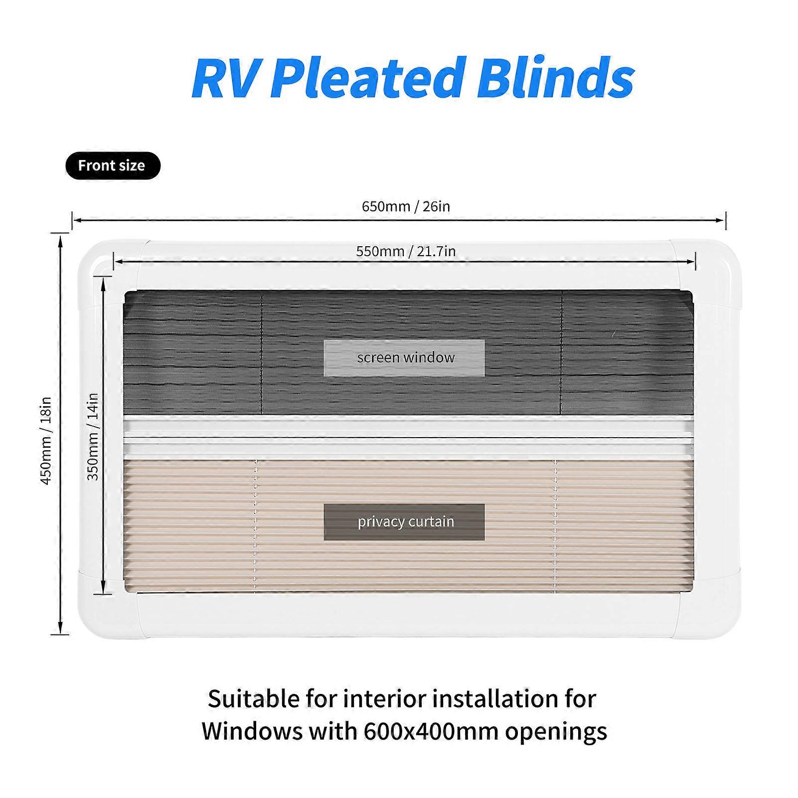 Rv Interior Window Blind 24 X 16 in UV Blocking Heat Insulated Privacy ...