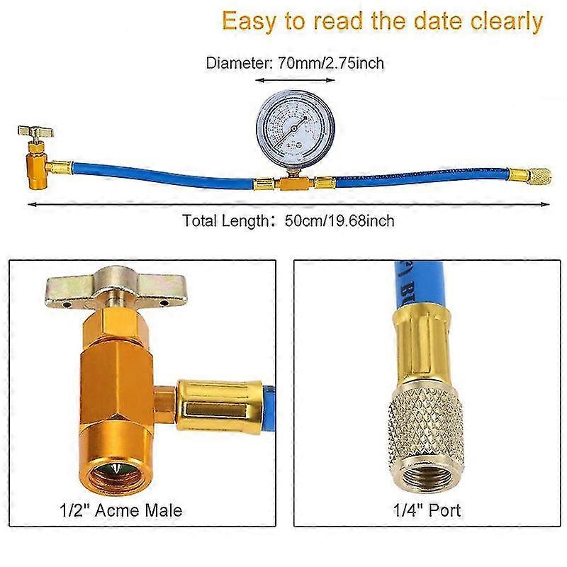 R134A Charging Hose to Refrigerator -with Air Conditioning Gauge ...