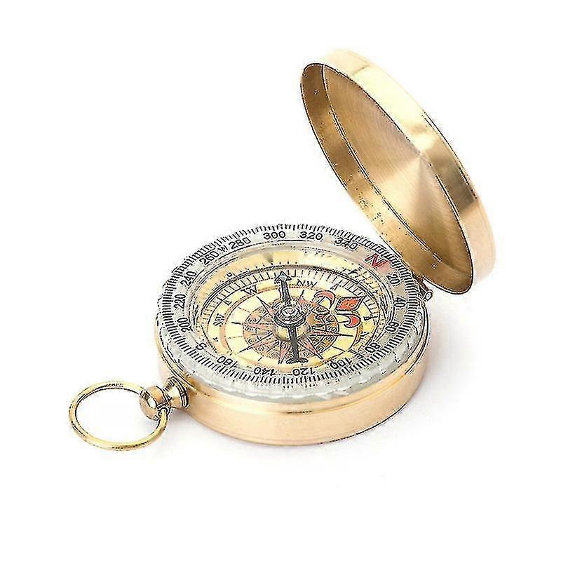g50f Gold Flip Brass Compass, Luminous Premium Pocket Watch Compass ...