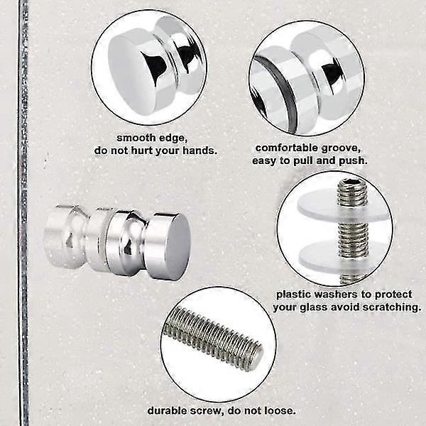 2 pairs of sliding shower door handles in stainless steel Glass shower ...
