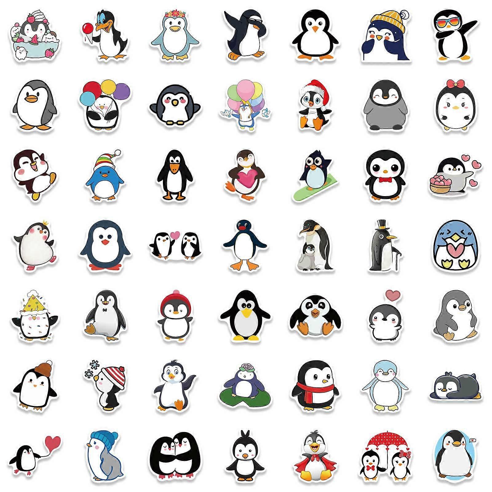 100Pcs Penguin Stickers, Penguin Face Stickers in Bulk, Cute Vinyl ...
