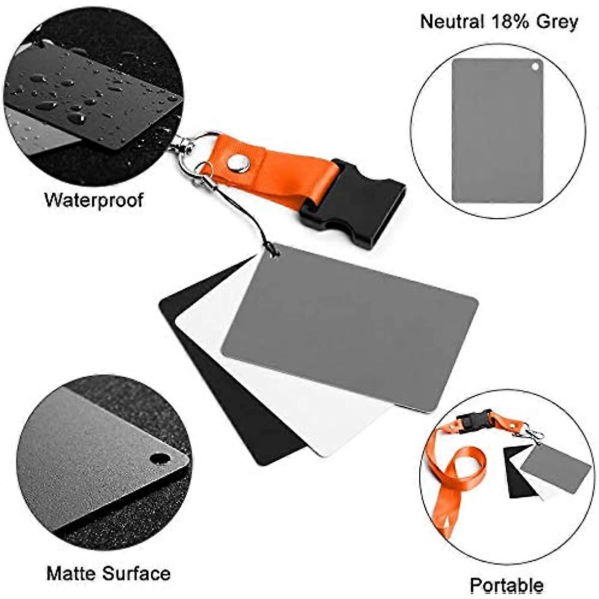 Lelesta Grey Card White Balance Card 3 in 1 Digital Color Correction ...