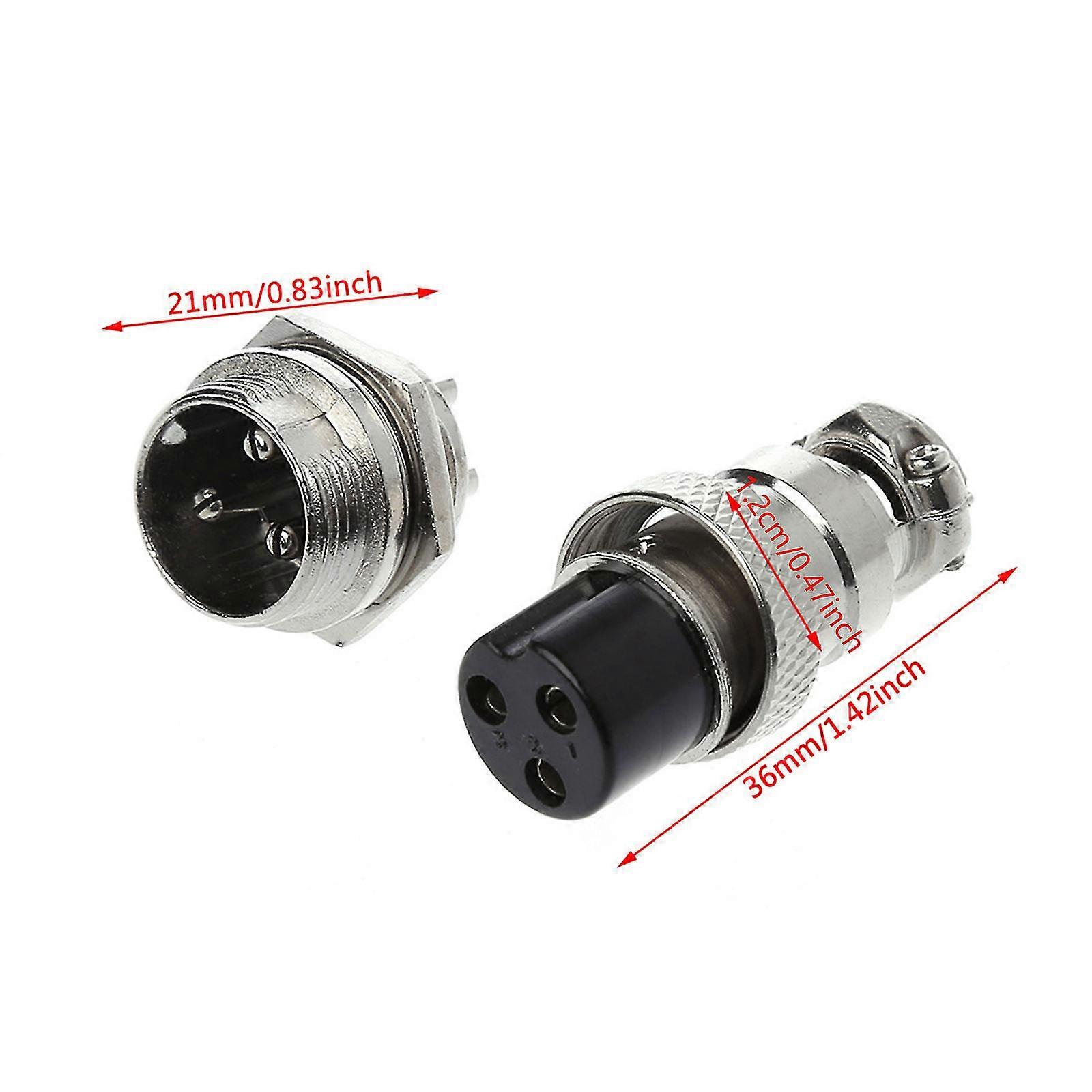 Aviation Plug Male & Female Wire Panel Metal Connector 16mm 2/3/4/5/6/8 ...