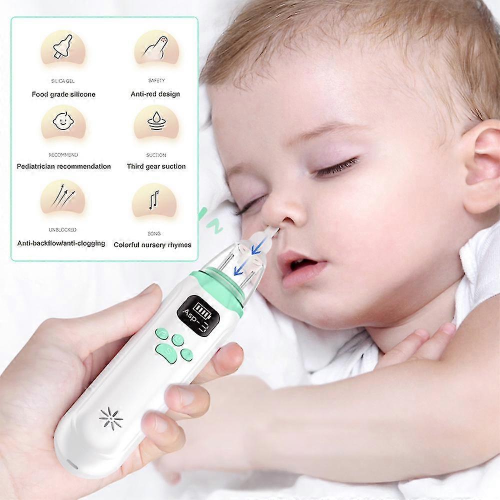 Baby Nasal Aspirator Electric Nose Cleaner Safe Hygienic Snot Sucker ...