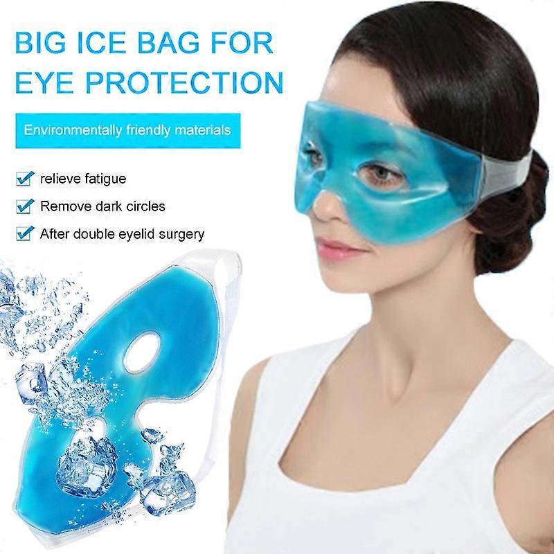 PVC Cold Gel Face Mask Blue Full Face Cooling Mask Fatigue Relief ...
