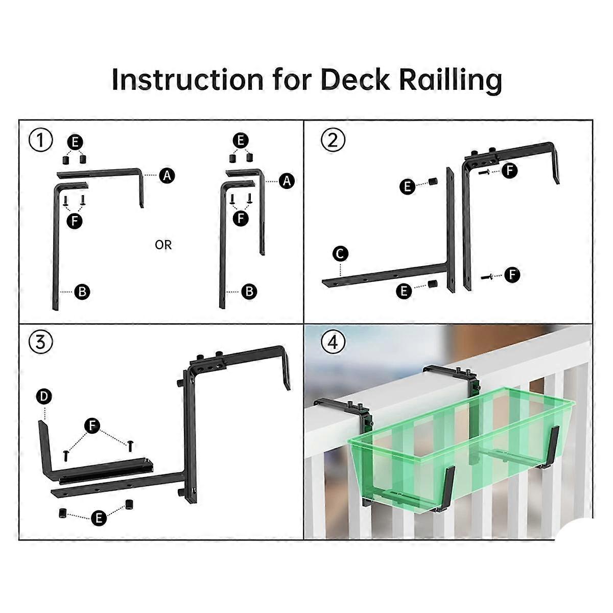 2PCS Adjustable Planter Box Bracket (6 to 12.5 Inches) for Flower Box ...