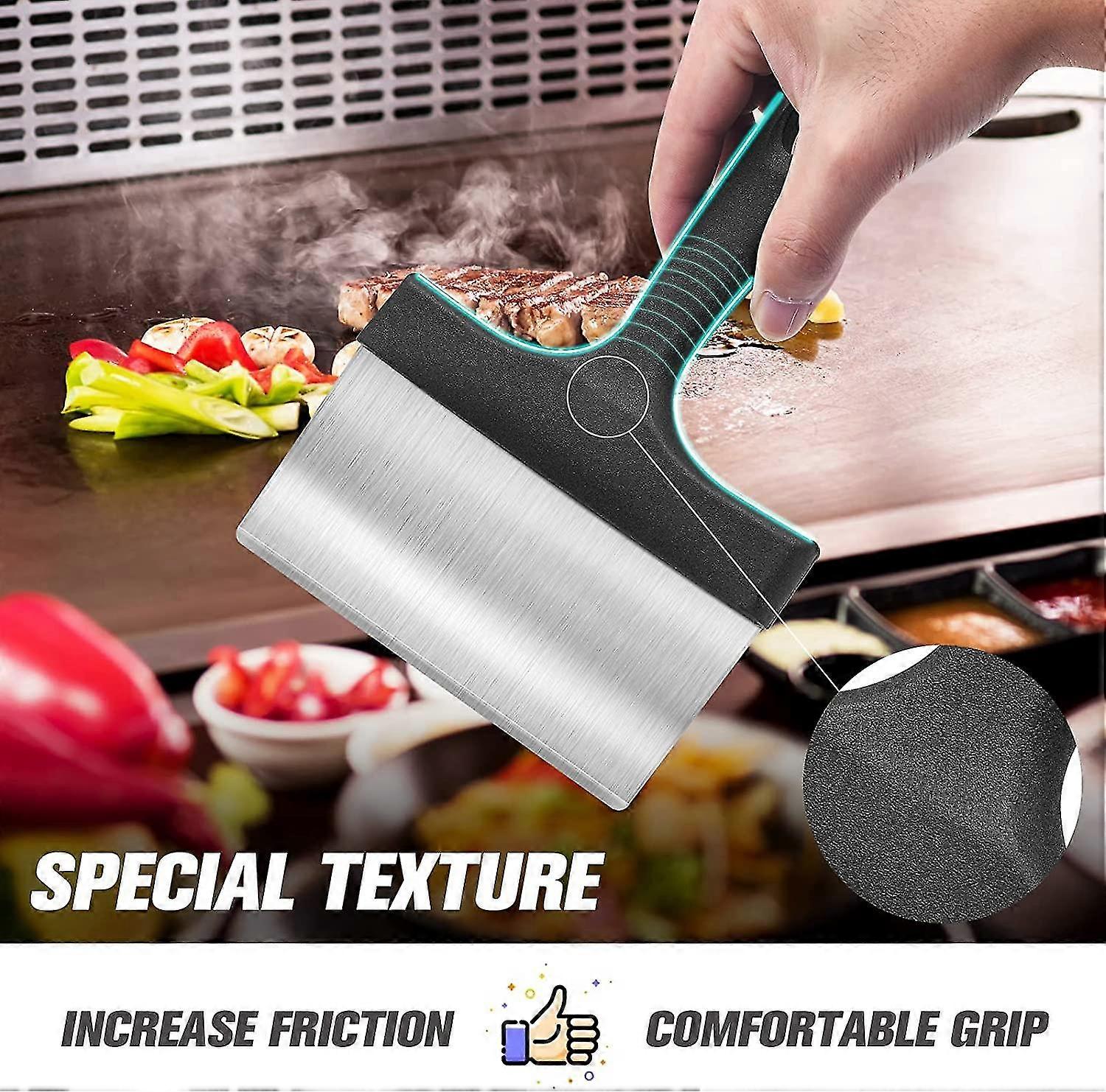Heavy Duty Grill Scraper Stainless Steel Griddle Scraper With 12.7cm ...