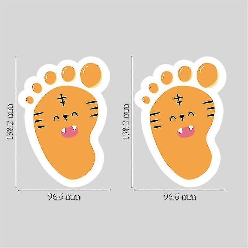 10 Pairs Self-adhesive Kids Footprint Stickers Cartoon Guide Floor ...