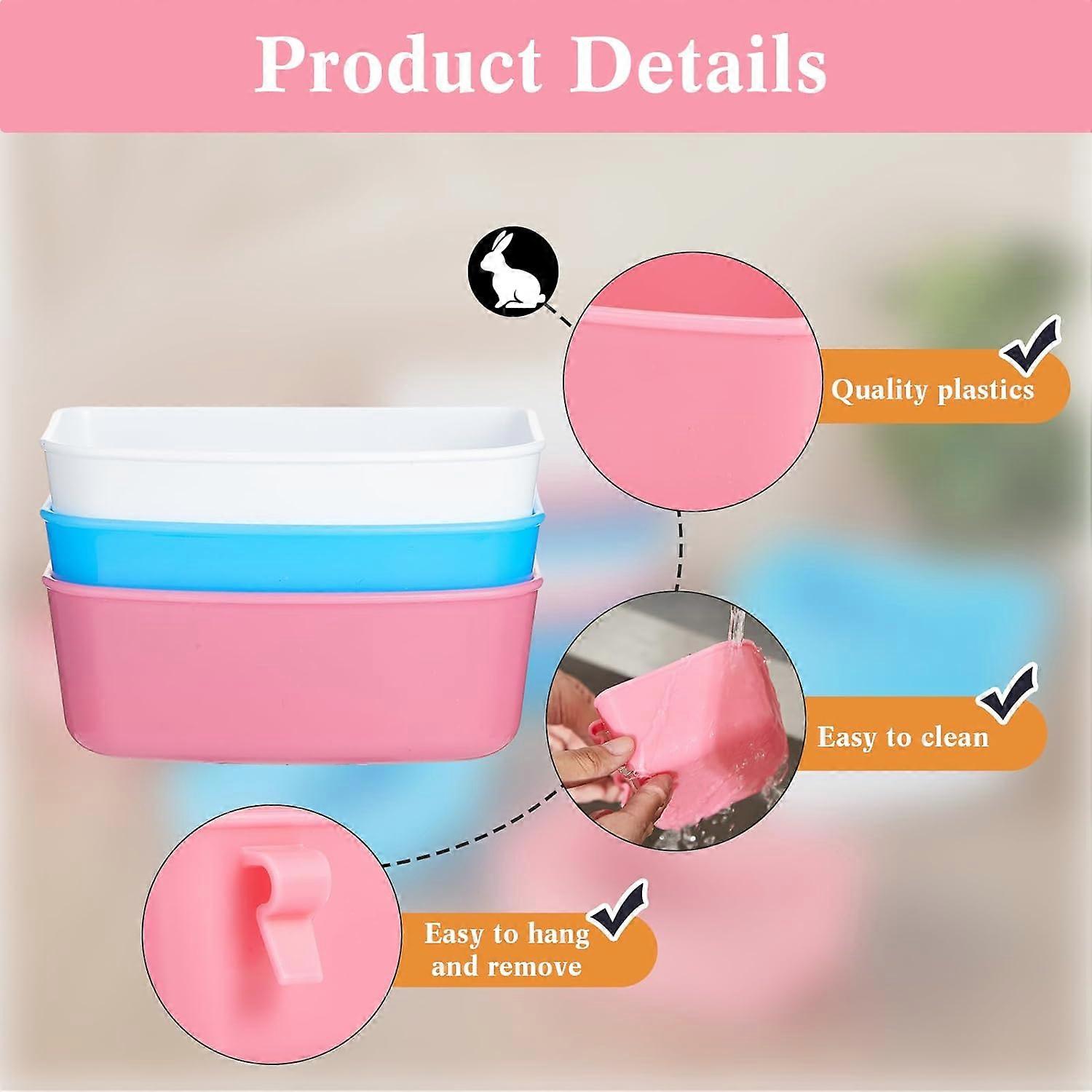 12 Pcs Rabbit Feeder Waterer, 15 Oz Chicken Guinea Pig Food Bowl, Cage ...