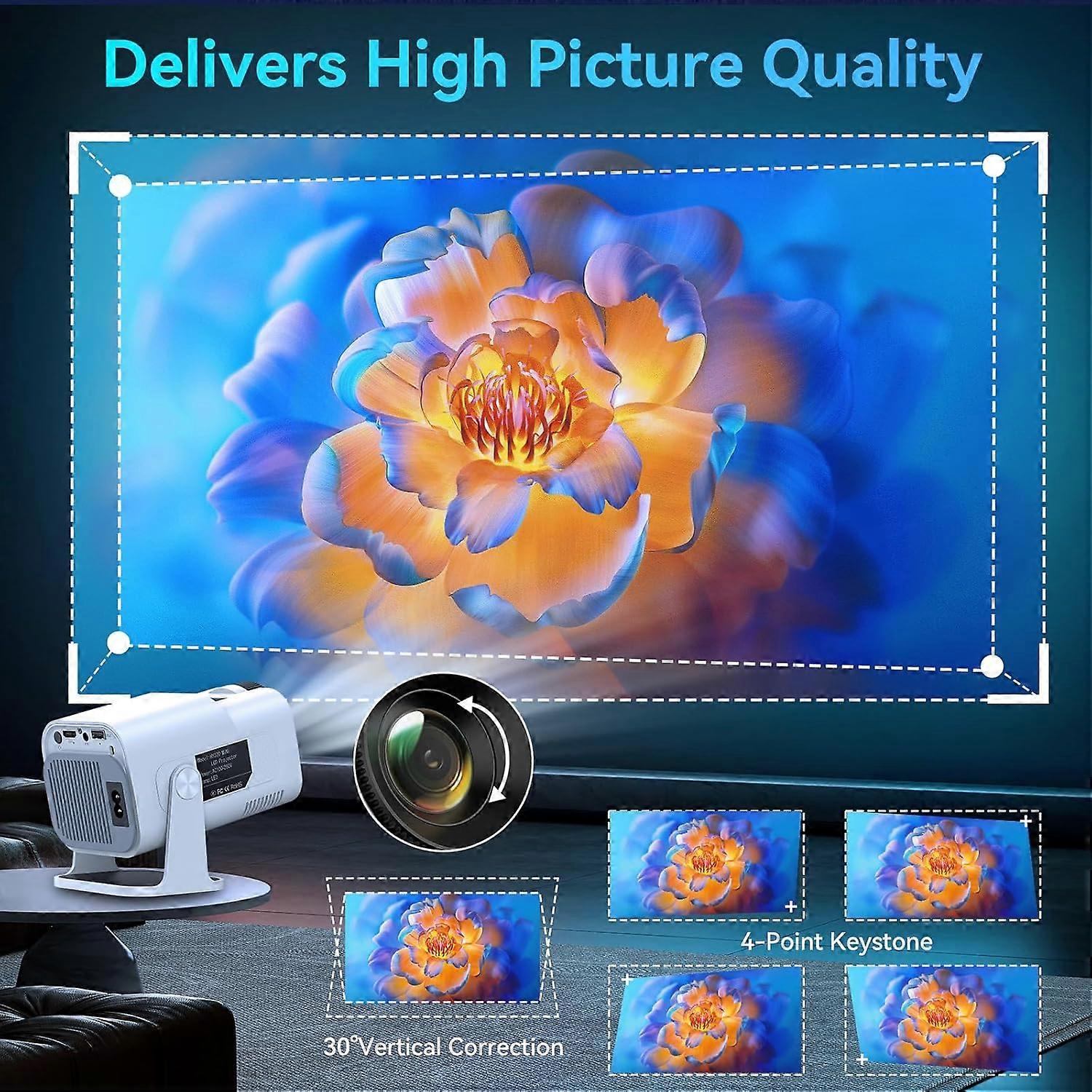 Smart Mini Projector with Android 11.0,2024 Upgraded Portable Projector ...