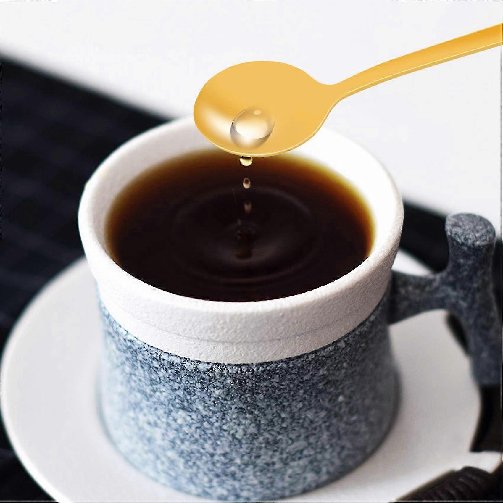 4pcs/Set Round Shape Coffee Spoon Stainless Steel Mini Teaspoons Sugar ...