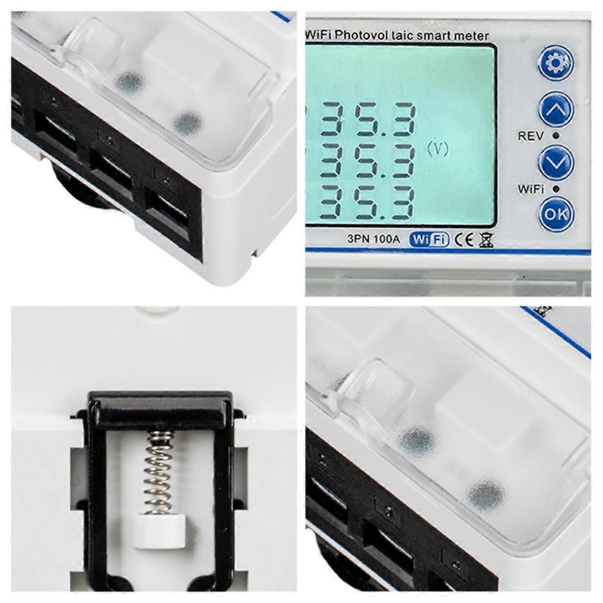 3 Phase 380V 100A Tuya WiFi Smart Bi-Directional KWh Meter over Under ...