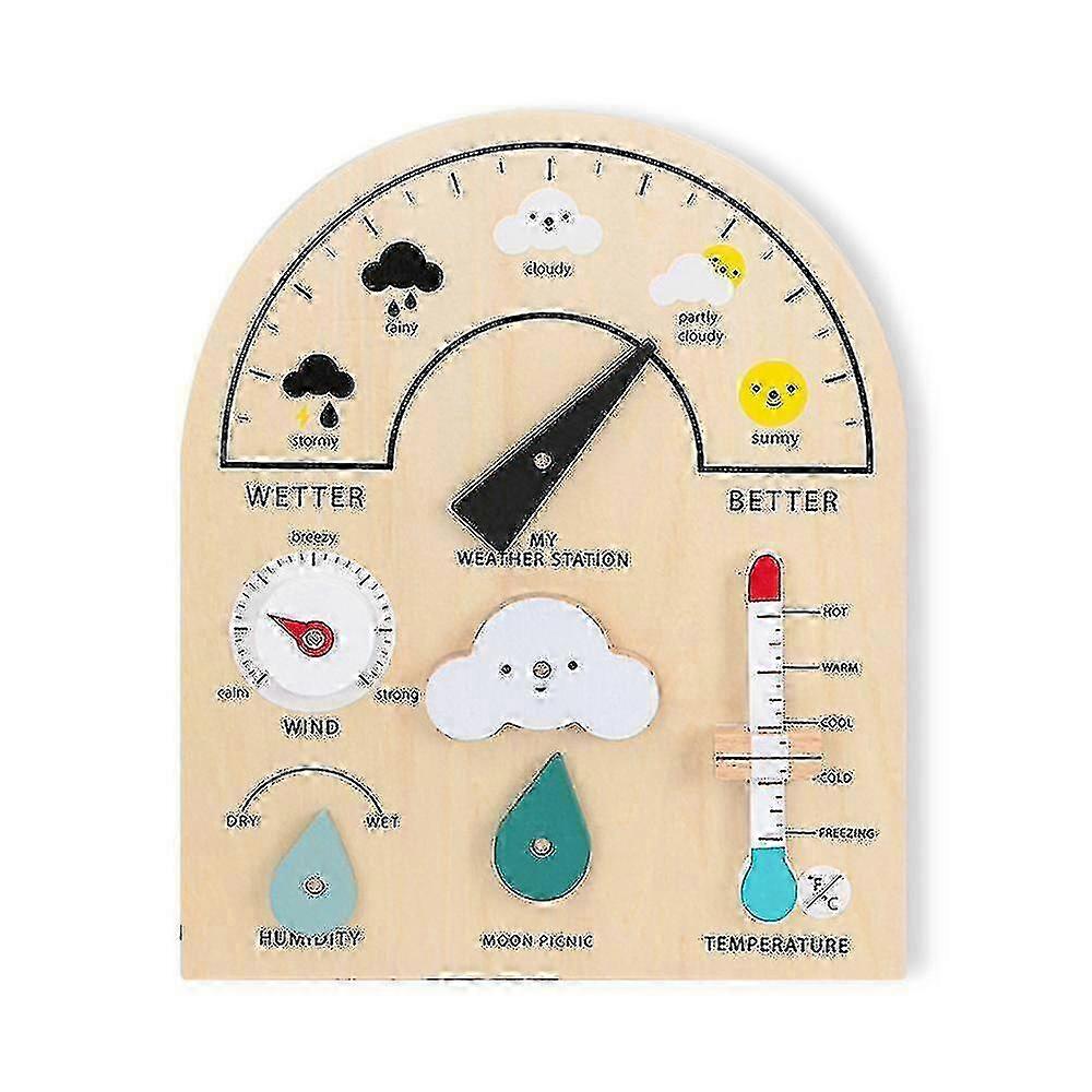 Educational Wooden Weather Kit - Kids Observatory with Sun Dial ...