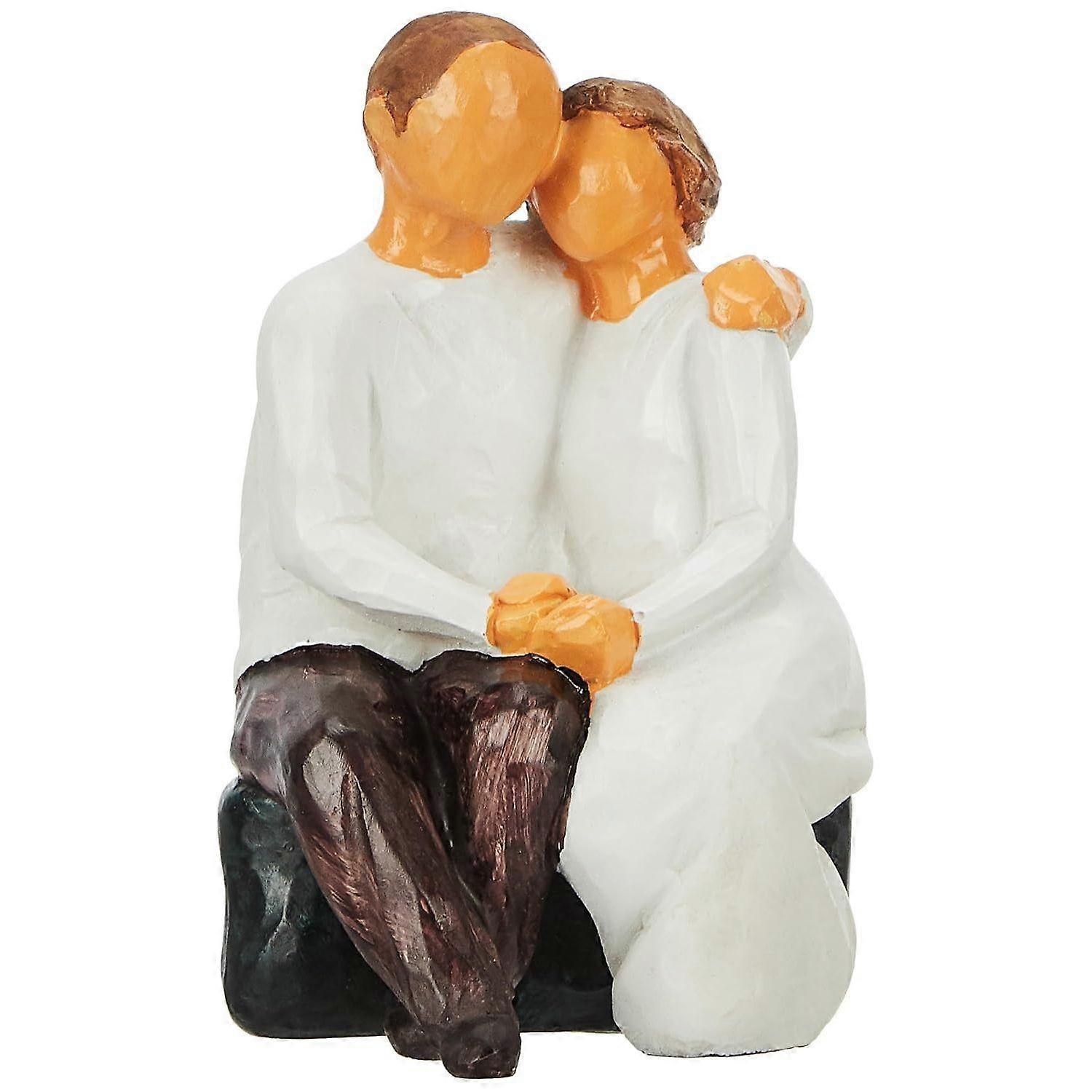 Beautiful Hand Painted Medium Size Resin Sitting Romantic Couple (Pack ...